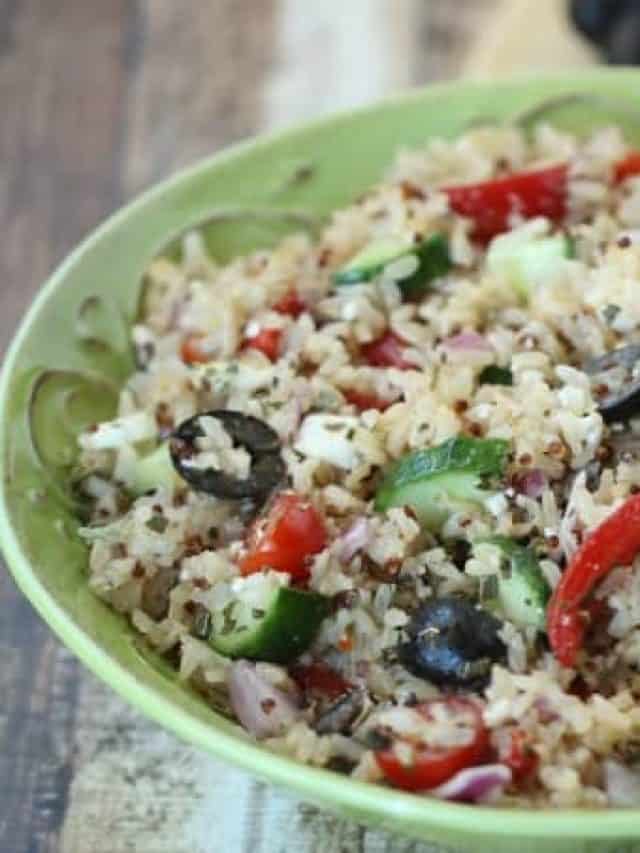 Mediterranean Rice Salad Story - The Farm Girl Gabs®
