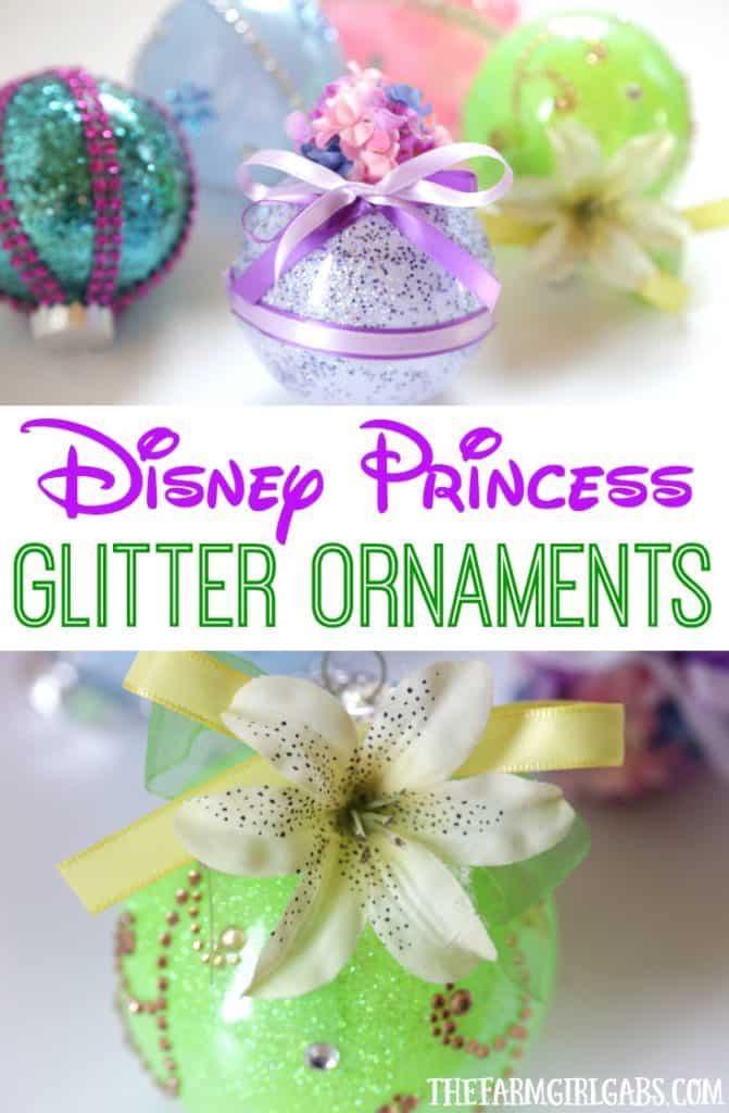 Disney Princess Glitter Ornaments - The Farm Girl Gabs®
