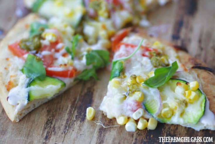 Sweet Corn Vegetable Flatbread - The Farm Girl Gabs®