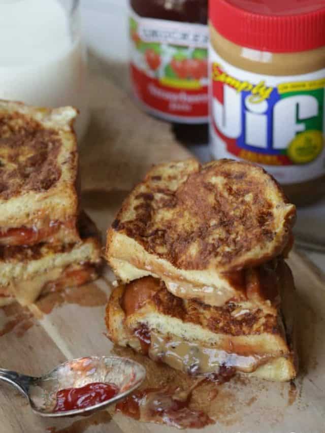 Stuffed Peanut Butter and Jelly French Toast Sandwiches Story - The ...