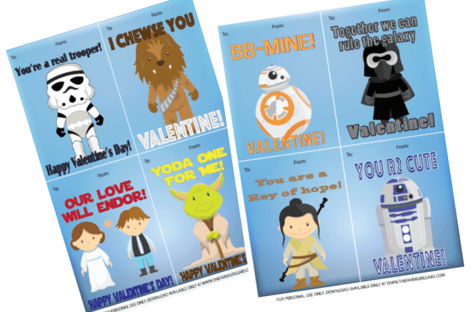 Printable Star Wars Classroom Valentine Cards - The Farm Girl Gabs®