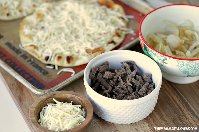 Philly Cheesesteak Flatbread - The Farm Girl Gabs®