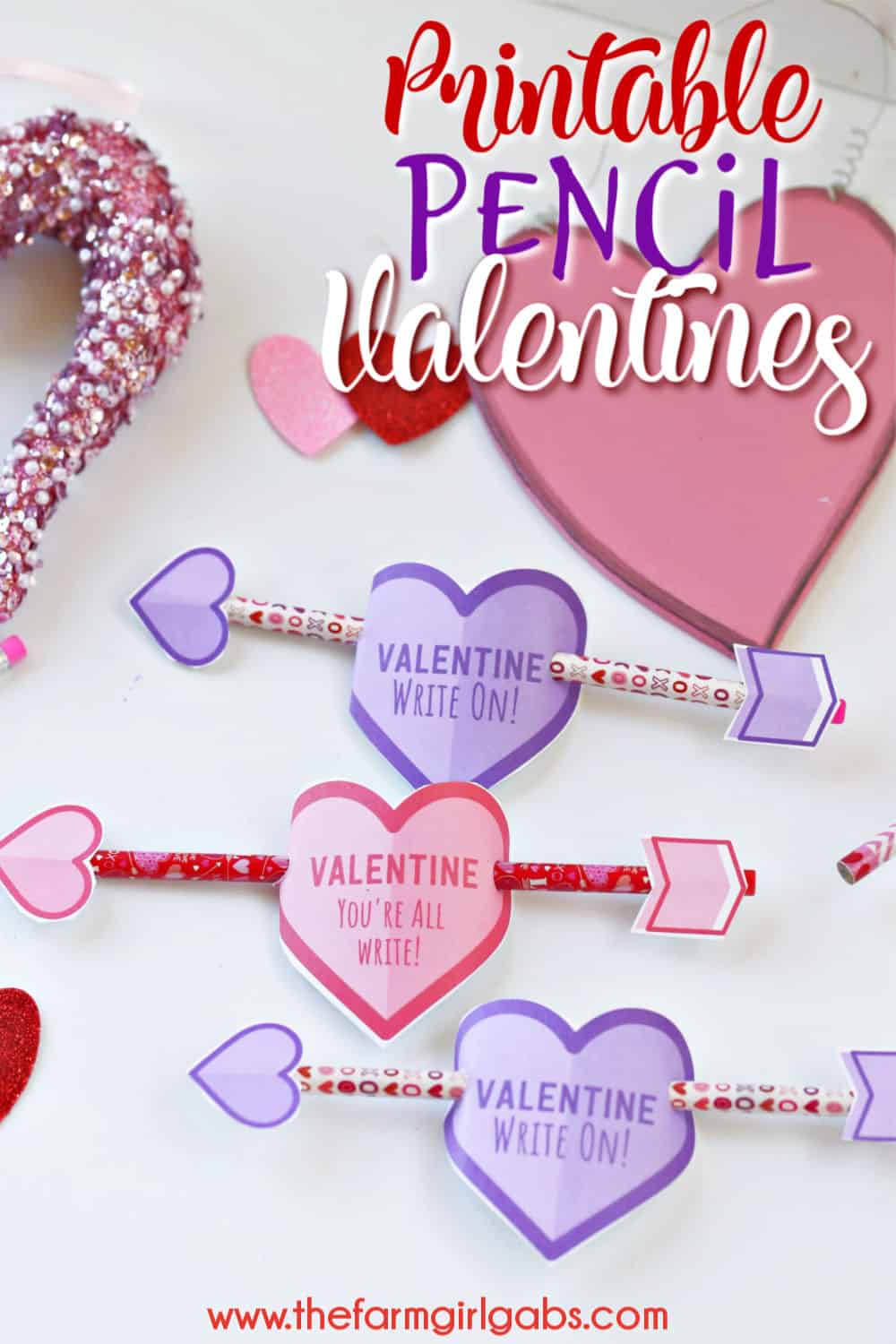 Printable Pencil Valentines - The Farm Girl Gabs®
