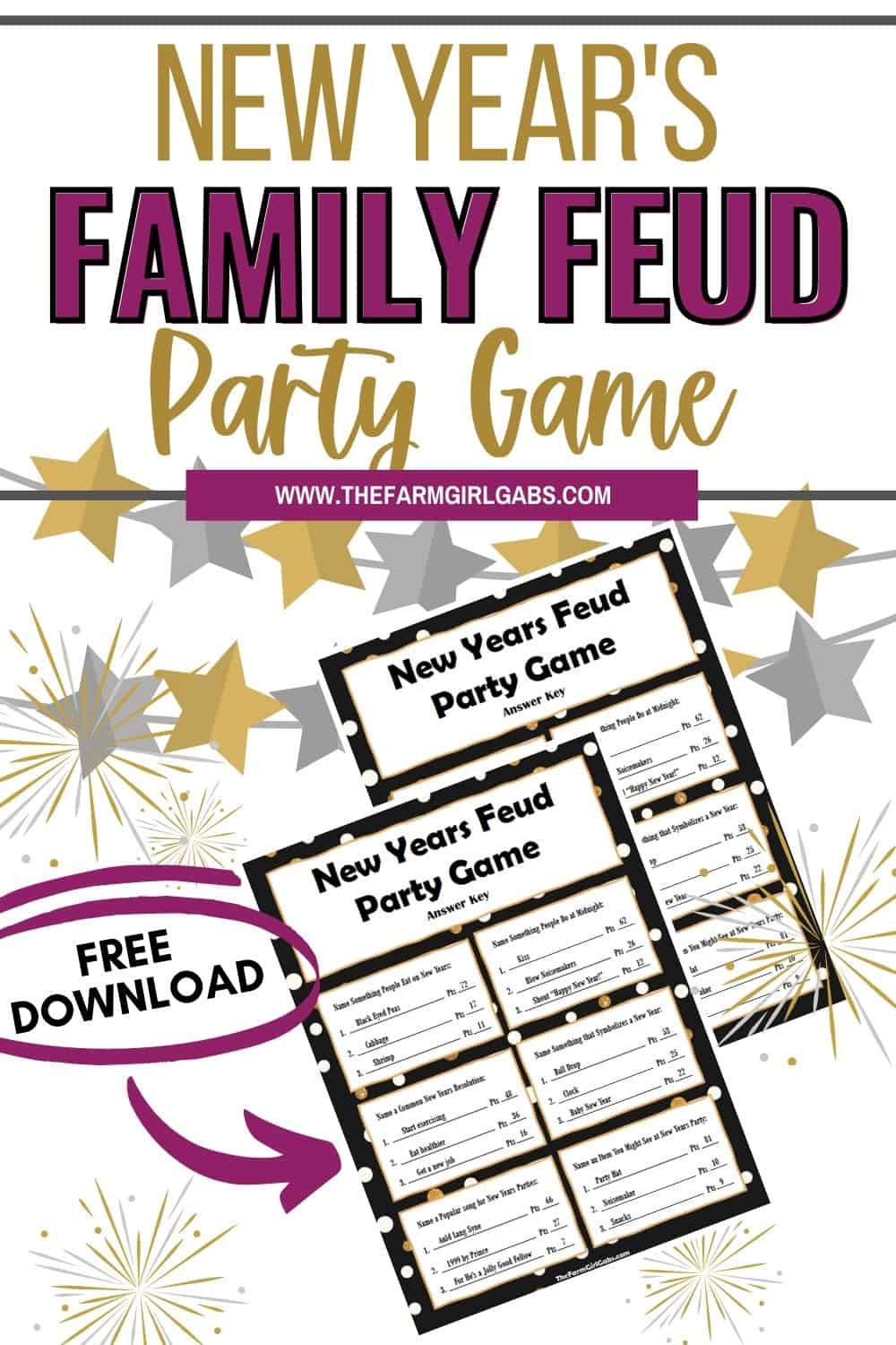 New Year's Family Feud Game - The Farm Girl Gabs®