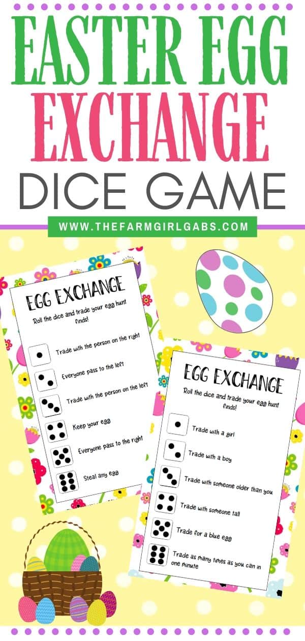 Easter Egg Exchange Dice Game - The Farm Girl Gabs®