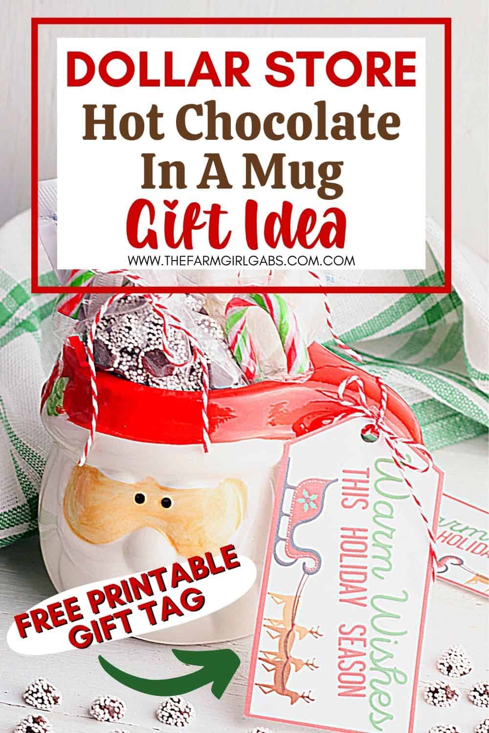 Dollar Store Hot Chocolate Mug Christmas Gift - The Farm Girl Gabs®
