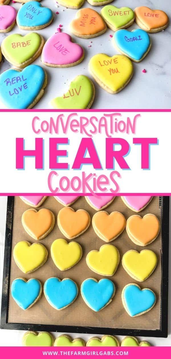 Conversation Heart Sugar Cookies - The Farm Girl Gabs®