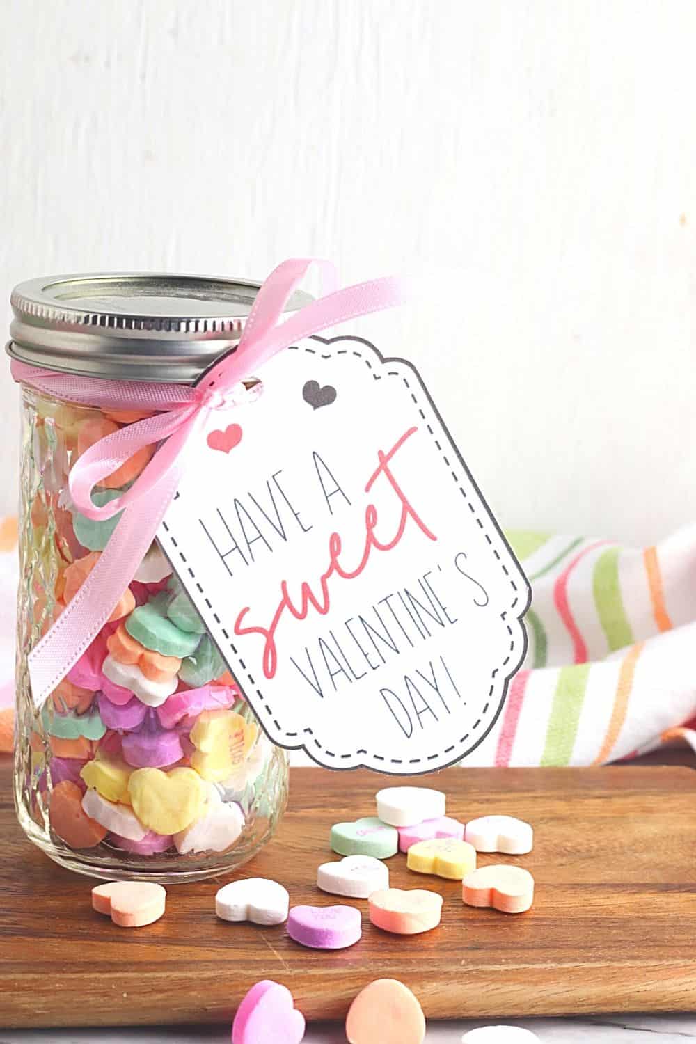 Mason Jar Valentines With Printable Valentine Gift Tags - The Farm Girl ...