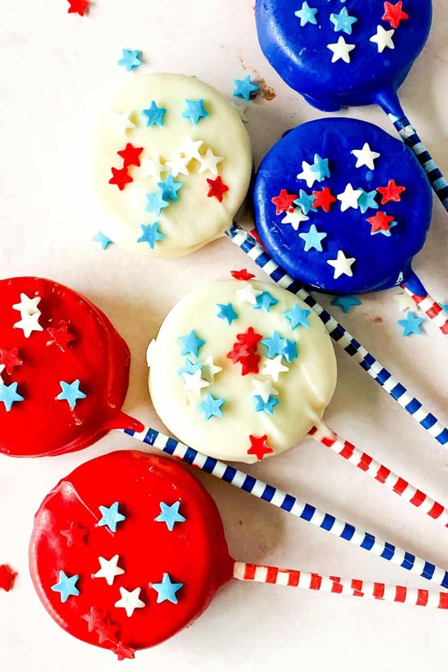 Patriotic Oreo Pops - The Farm Girl Gabs®