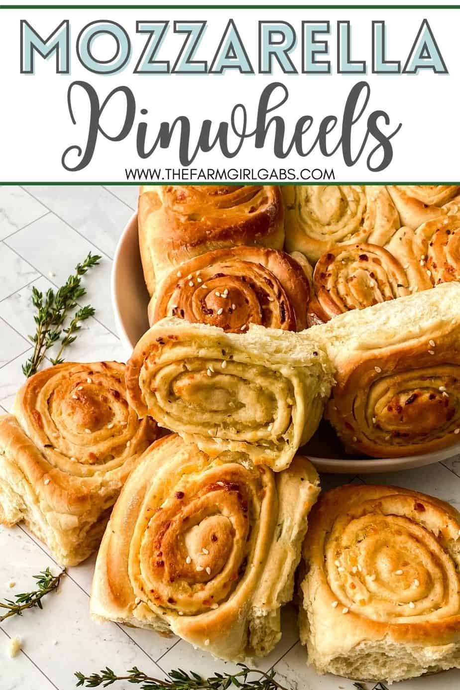 Savory Mozzarella Stuffed Pinwheels - The Farm Girl Gabs®