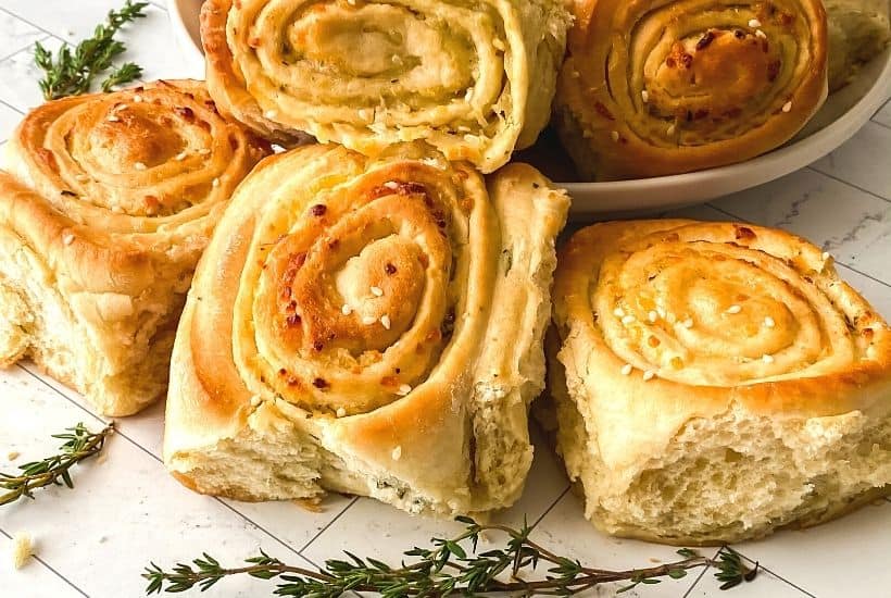 Savory Mozzarella Stuffed Pinwheels - The Farm Girl Gabs®