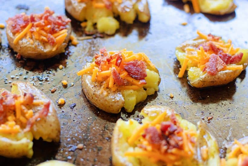 Bacon Cheddar Smashed Potatoes - The Farm Girl Gabs®