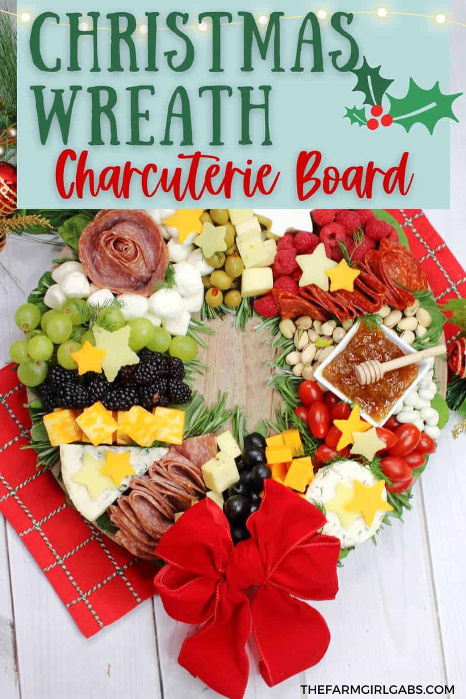 Christmas Wreath Charcuterie Board - The Farm Girl Gabs®