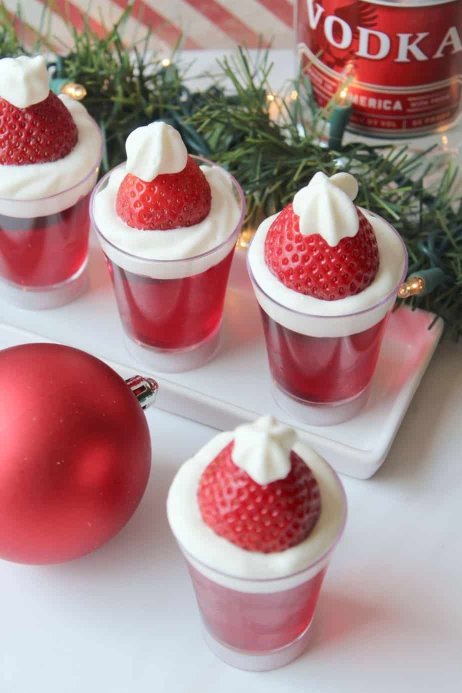 Santa Hat Jello Shots - The Farm Girl Gabs®
