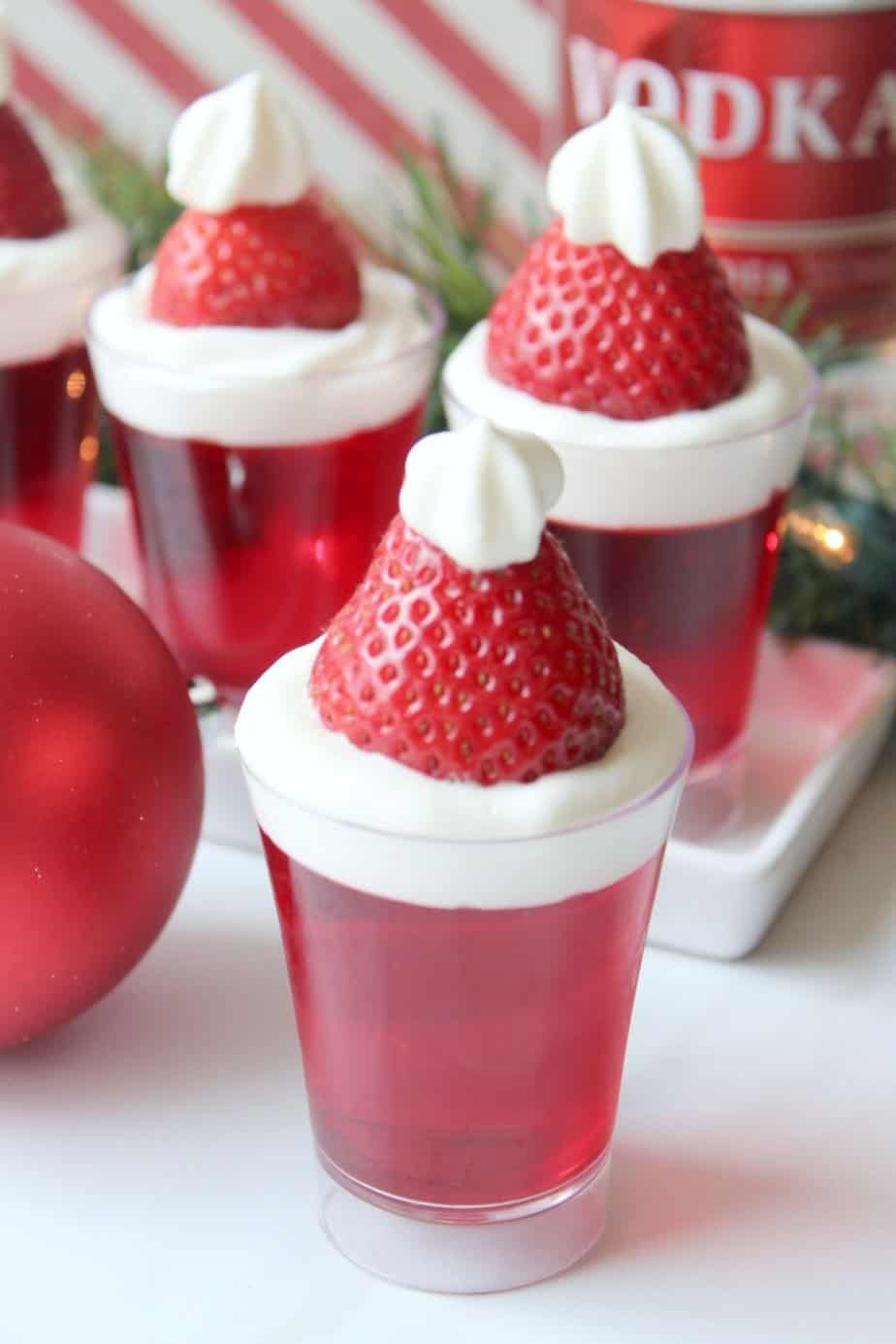 Santa Hat Jello Shots - The Farm Girl Gabs®