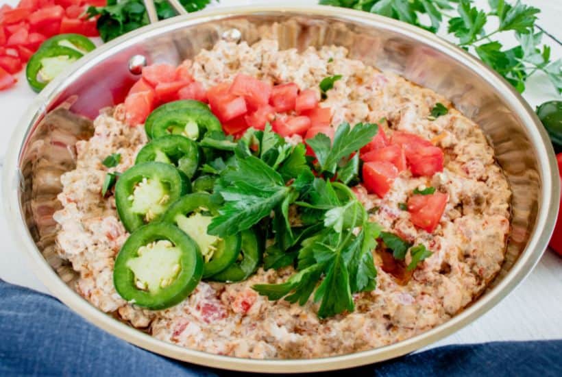 3 Ingredient Rotel Sausage Dip - The Farm Girl Gabs®