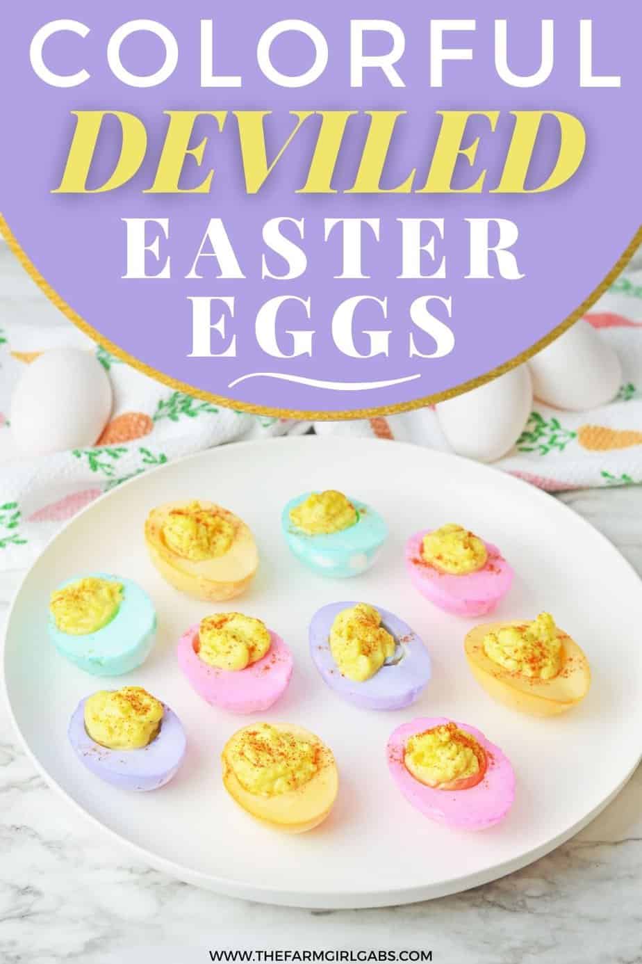 Colorful Dyed Easter Deviled Eggs - The Farm Girl Gabs®