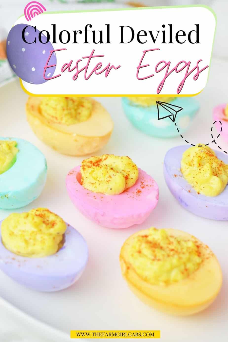 Colorful Dyed Easter Deviled Eggs - The Farm Girl Gabs®