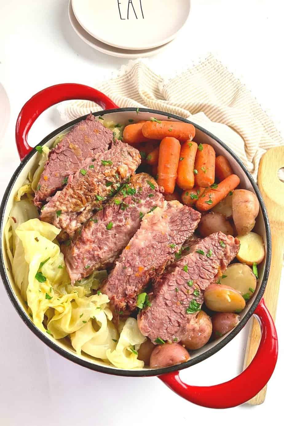 Dutch Oven Corned Beef and Cabbage - The Farm Girl Gabs®