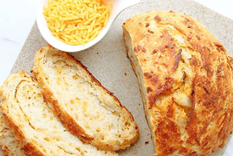 Artisan No-Knead Cheddar Bread - The Farm Girl Gabs®