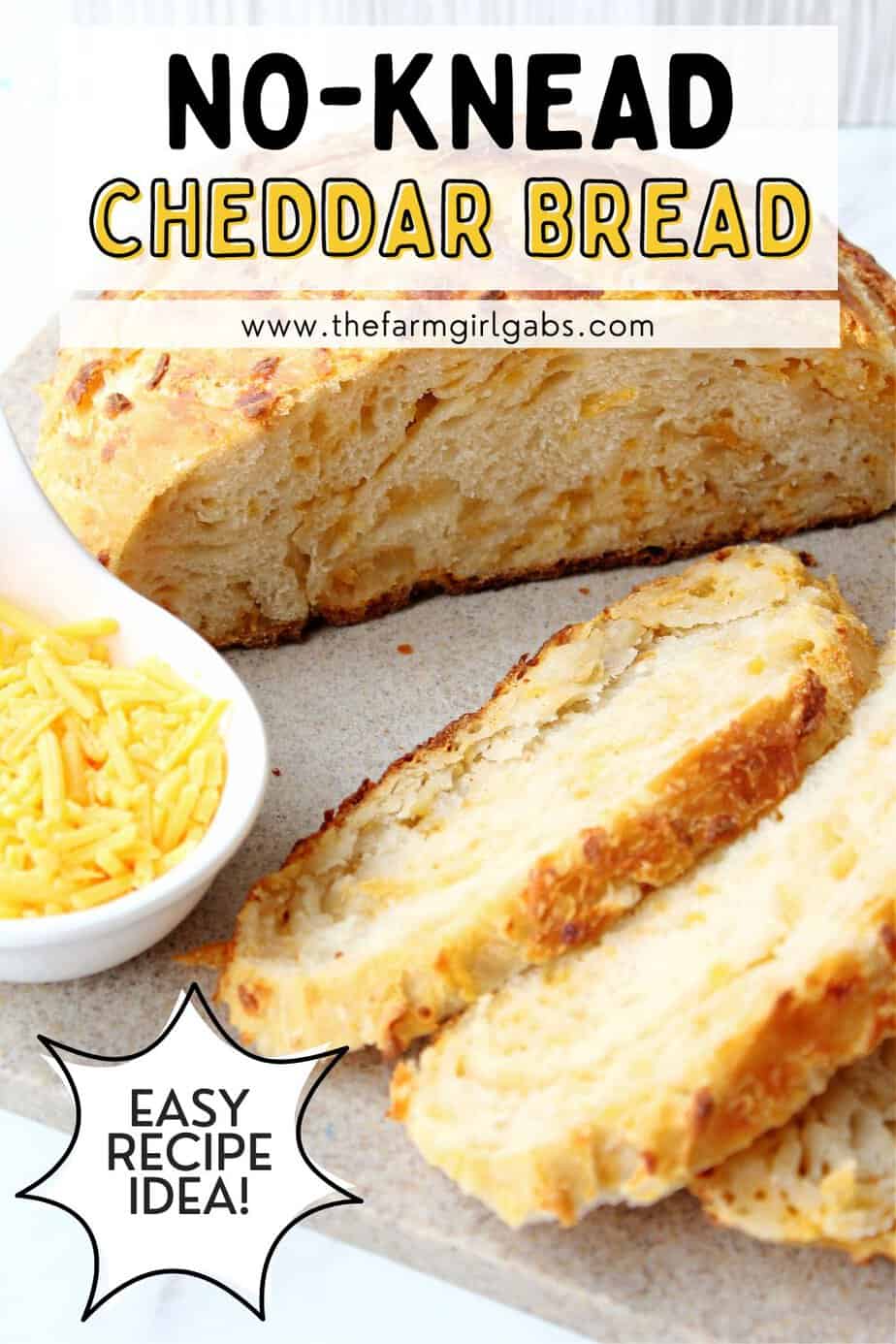 Artisan No-Knead Cheddar Bread - The Farm Girl Gabs®
