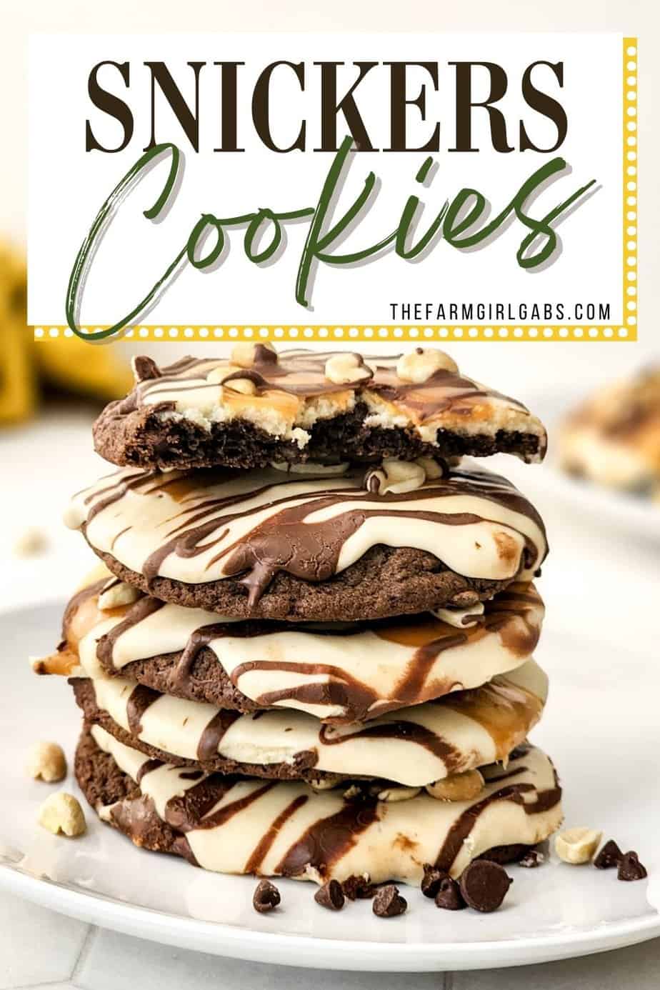 Soft & Chewy Snickers Cookie Recipe - The Farm Girl Gabs®