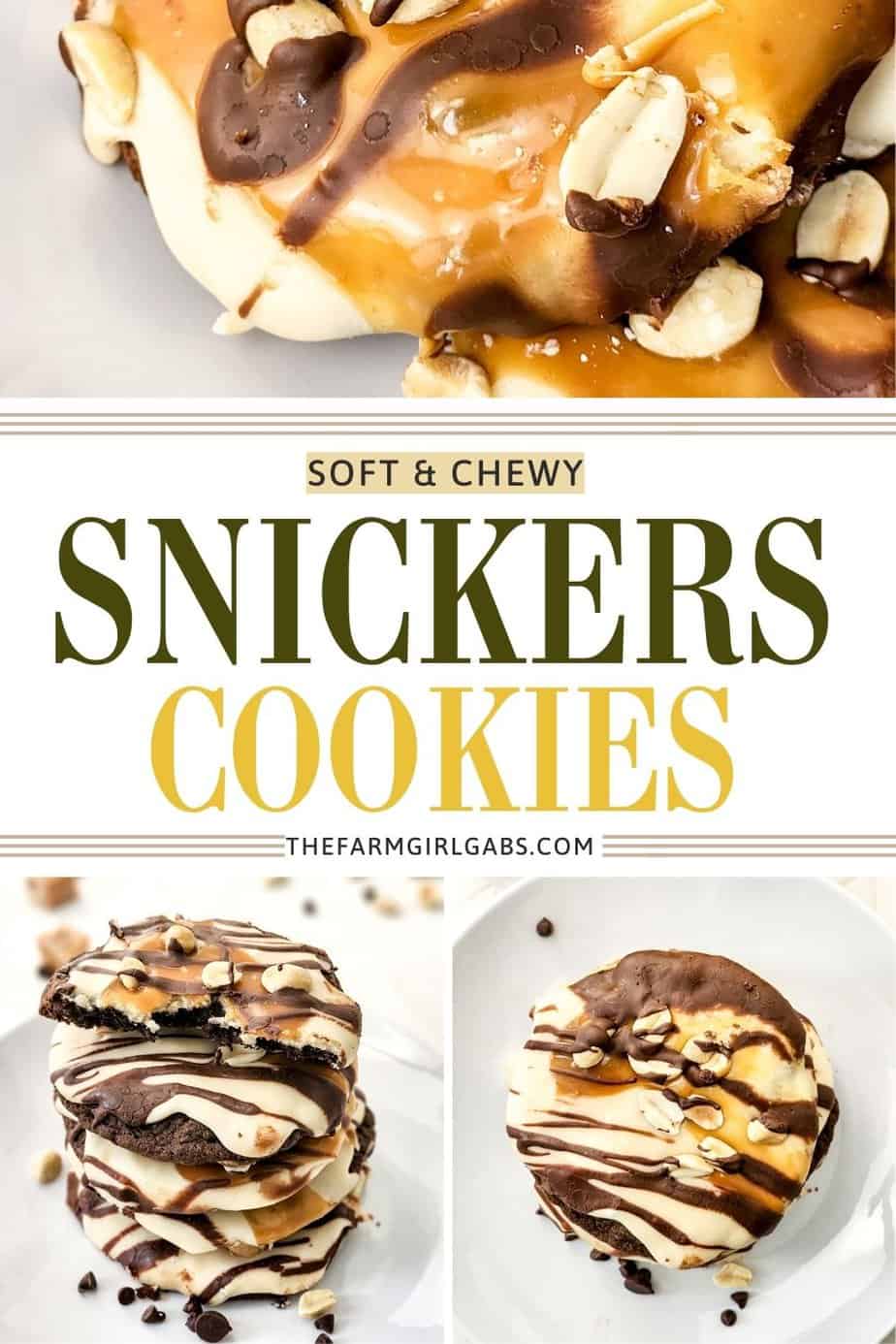 Soft & Chewy Snickers Cookie Recipe - The Farm Girl Gabs®