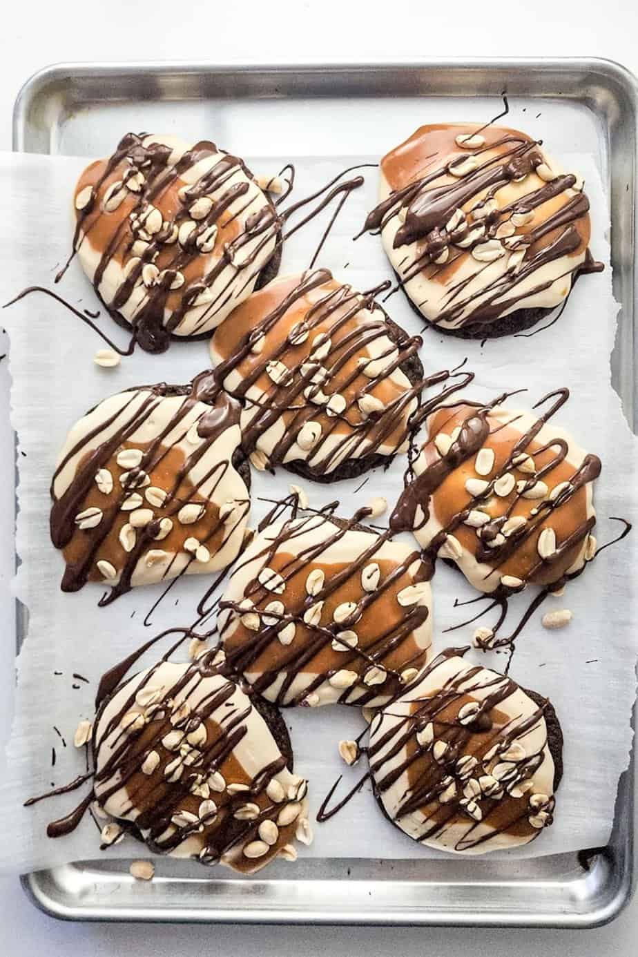 Soft & Chewy Snickers Cookie Recipe - The Farm Girl Gabs®